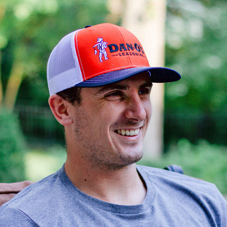 Orange, Black and White Little Danny Trucker Hat - Dan-O's Seasoning