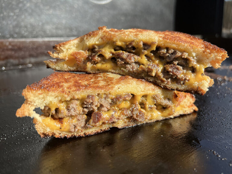 Grilled Cheese Smash Burgers - Dan-O's Seasoning