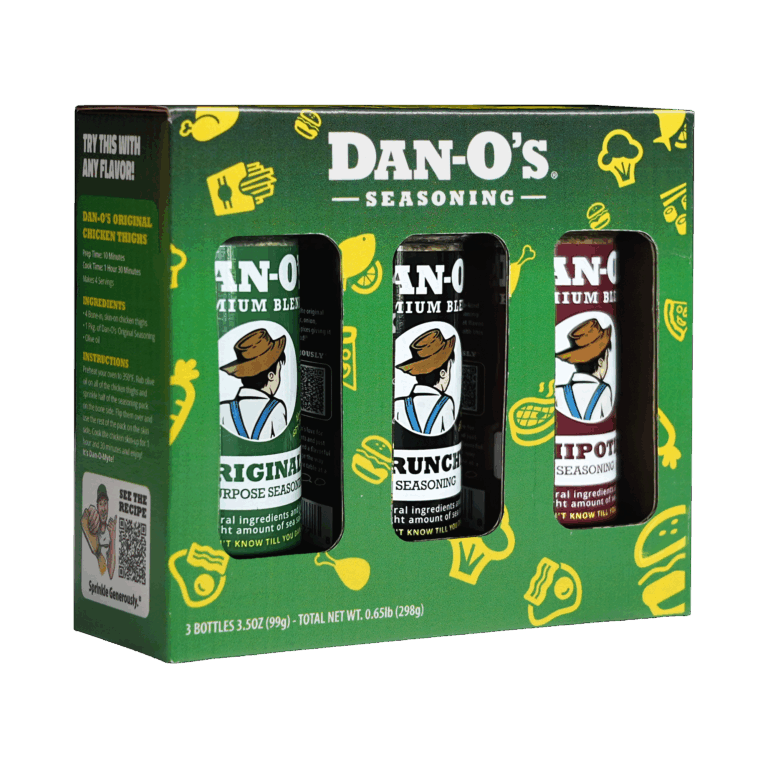 Small 3 Bottle Combo Box - Original, Chipotle, Crunchy - Dan-O's Seasoning