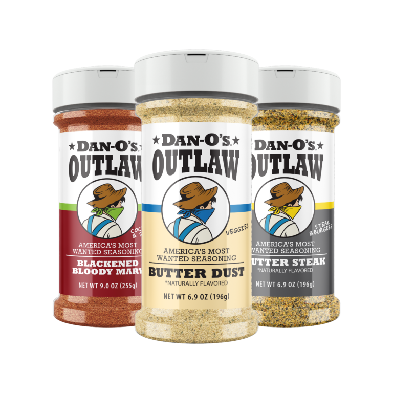 Outlaw 3 Medium Bottle Combo - Butter Dust, Blackened Bloody Mary, & Butter Steak - Dan-O's ...