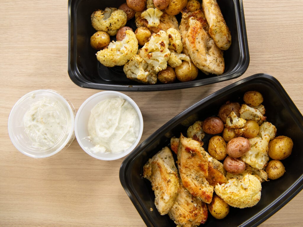 Chicken and Roasted Veggies with French Onion Dip - Dan-O's Seasoning