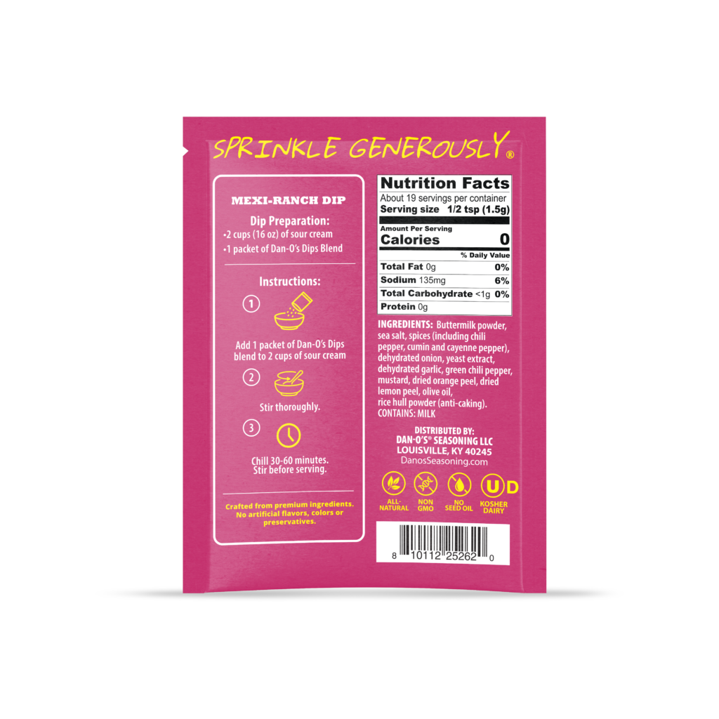 Mexi-Ranch Dip Mix Packet - Dan-O's Seasoning